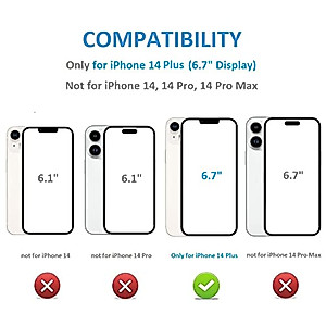 ONETOP Compatible with iPhone 14 Plus Wallet Case with Card Holder, PU Leather Kickstand Card Slots Case, Double Magnetic Clasp and Durable Shockproof Cover 6.7 Inch (Black)