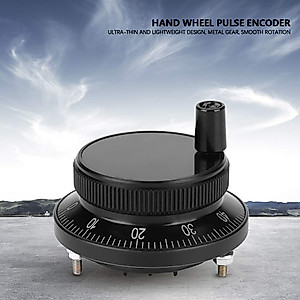 6 Terminal Manual Pulse Encoder,IP54 Aviation Aluminum Rotary Knob Encoder ,100 Stop Positions CNC Mill Router Control System Electronic Hand Wheel