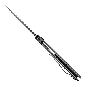 Kershaw Misdirect Pocketknife; 2.9 in. 4Cr13 Serrated Black-Oxide Blackwash Finish Blade, Stainless Steel Stonewash Finish Handle Equipped with Assisted Opening, Flipper and Frame Lock