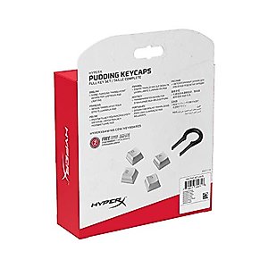 HyperX Pudding Keycaps - Double Shot PBT Keycap Set with Translucent Layer, for Mechanical Keyboards, Full 104 Key Set, OEM Profile, English (US) Layout - White