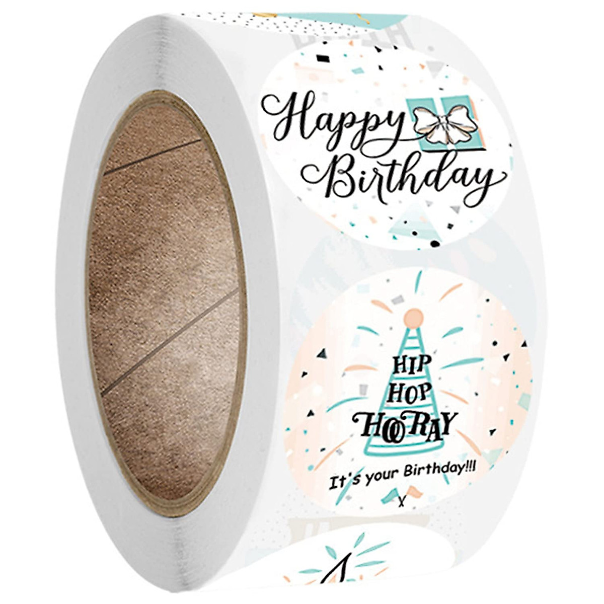 Almiao Happy Birthday Stickers Label, 1.5 Inches 500PCs Round Happy Birthday Stickers Roll
