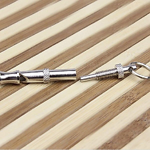 LNYMZD Silver Pets Whistle Adjustable Pet Training Sound Control Stainless Steel Puppy Bark Whistles with Suspendable Key Chain Dogs Training and Behavior Aids