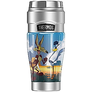 THERMOS Looney Tunes Road Runner And Wile E. Coyote STAINLESS KING Stainless Steel Travel Tumbler, Vacuum insulated & Double Wall, 16oz