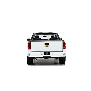 Jada Toys Just Trucks 1:24 2014 Chevy Silverado Z-71 Die-cast Car Black/White with Tire Rack, Toys for Kids and Adults