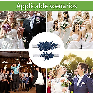 Wedding Garters for Bride Bridal Lace Garter Set Floral Leg Ring with Hand Sewn Faux Pearls (White)