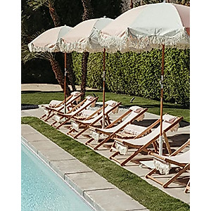 Business & Pleasure Co. Classic Patio Umbrella Base - Fits up to 6' Patio & Beach Umbrellas - Heavy Duty Square Metal Umbrella Stand Outdoor Base - White, 35 lbs