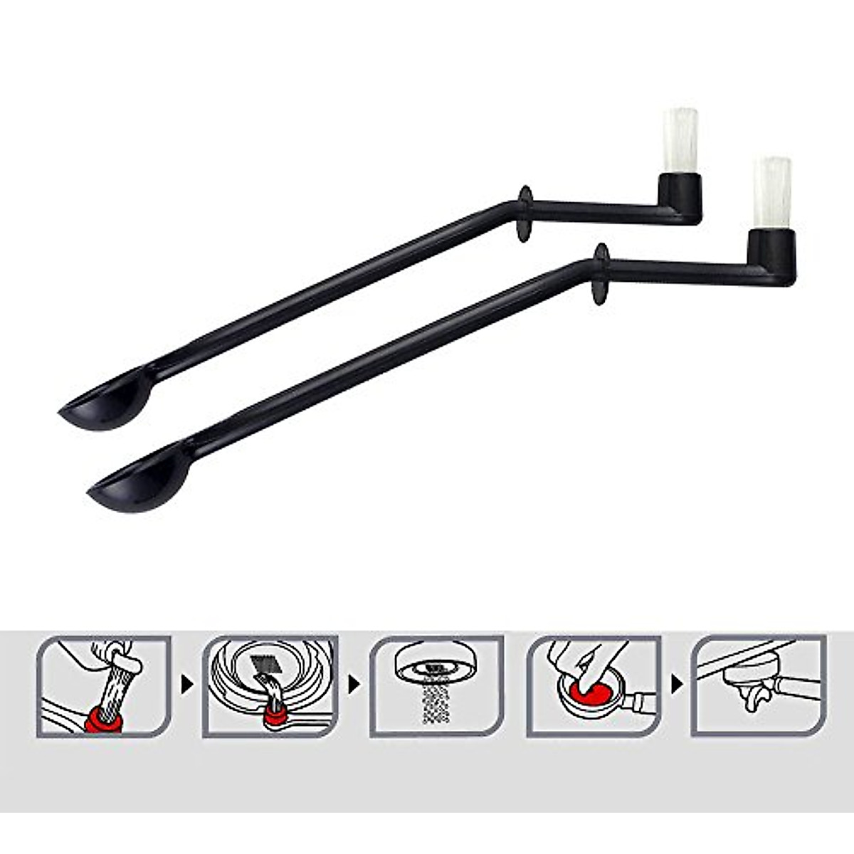 Number-one Coffee Machine Brush Cleaner Nylon Espresso Machine Brush Coffee Cleaning Tool with Spoon (Pack of 2)