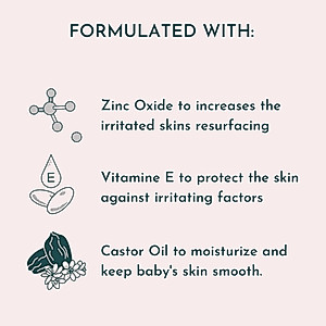 HONEYB Diaper Rash Cream with Zinc and a Powerful Blend of Natural Ingredients – Non-Toxic Formula, 2 fl oz