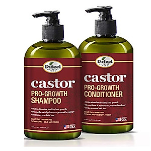 Difeel Castor Pro-Growth Shampoo 12 oz. & Conditioner 12 oz. (2-Piece Set)