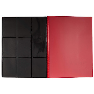 Monster Binder - 9 Pocket Trading Card Album - Holofoil Red (Anti-Theft Pockets Hold 360+ Cards)