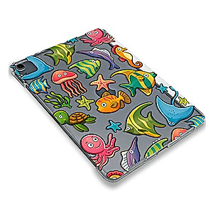 Cute Underwater World Ocean Fish case Compatible with iPad Mini Air Pro 7.9 8.3 9.7 10.2 10.9 11 12.9 inch Pattern Cover New 2022 2021 Trifold Stand 3 4 5 6 7 8 9 Generation 462 (10.2" 7/8/9 gen)