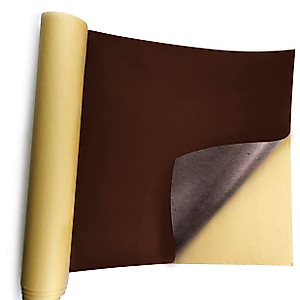 Self Adhesive Felt Fabric, Soft Velvet Drawer Liner, DIY Velvet Fabric for Art & Crafts, Jewelry Box Felt Liner, Solid Color Felt Wallpaper 17.78X78.8 Inch (Approx.45 x199 cm) (Brown)