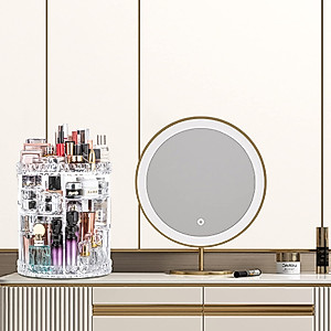 360 Degree Rotating Makeup Organizer, 7 Layers Adjustable Makeup Storage Organizer Box for Lipstick and Brushes, Large Capacity Acrylic Cosmetic Display Cases for Dresser and Bathroom1