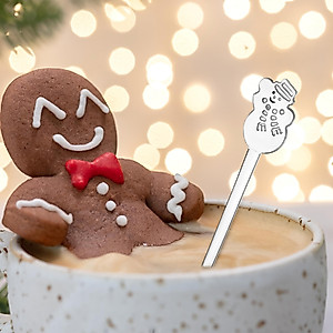 Eshylala 8 Pack Creative Christmas Spoon Stainless Steel Coffee Spoon Christmas Stirring Spoon Tea Spoon Soup Spoon, 5 Inch