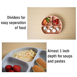 Baby Feeding Essentials Silicone Ange Smile 12 Set Bib, Baby Bowl, Suction Plate, Spoon, Fork Eating Utensils for 6+ Months Kids Toddler Kawaii Pink Peach