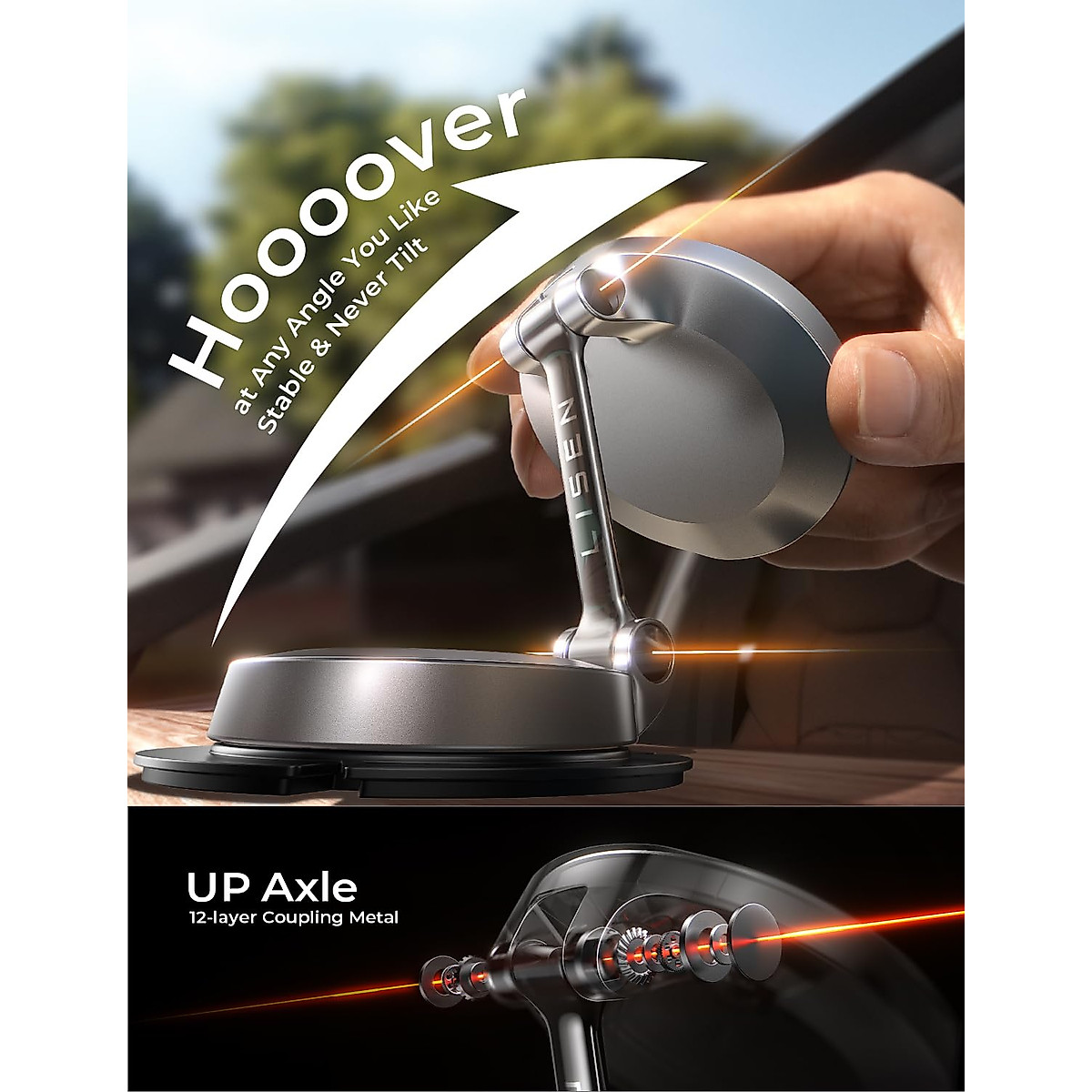 LISEN for Magsafe Car Mount Charger [Fastest Charging Speed] 15W Fast Charging Wireless Car Charger iPhone Car Mount, Phone Holder Mount for Car Dashboard for iPhone 15 Pro Max Plus 14 13 12 Mini