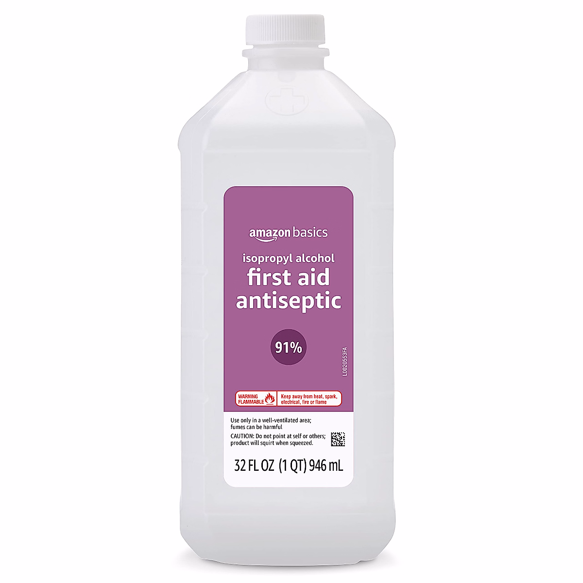 Amazon Basics 91% Isopropyl Alcohol First Aid Antiseptic, Unscented 32 Fl Oz (Pack of 1) (Previously Solimo)