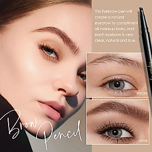 FREEORR Eyebrow Pen, Eyebrow Micro-Fork Tip Pencil 24HR Long-lasting Waterproof Brows Pencil, Tattoo Eye Brow Pencils for Women, Microblade Eyebrow Pen Eye Brows-02 Dark Brown