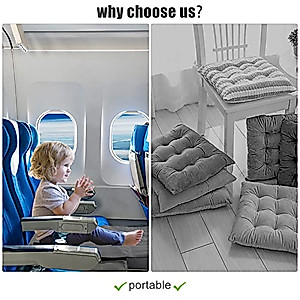 Toddler Airplane Seat Extender, Portable Toddler Airplane Bed Lightweight & Foldable Kids Airplane Footrest Toddler Travel Bed Plane for Kids (Grey)