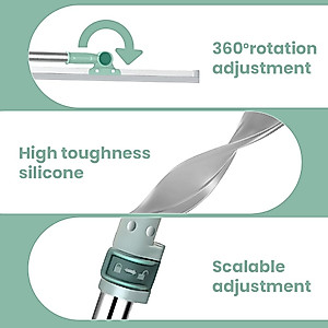 Silicone Floor Scraper, 2024 New Rubber Squeegee Broom for Sweeping Indoor, Multifunction Magic Floor Broom Household Cleaning Broom for Floor Bathroom Kitchen Shower Tile Pet Hair Glass (3, M)