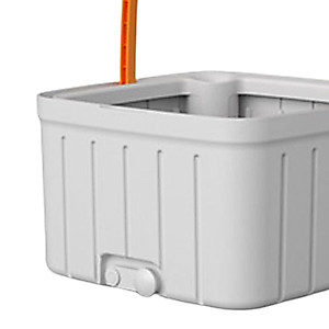 ＫＬＫＣＭＳ Rotatable Round Flat Floor Mop Bucket Set Rotating Mop Durable Telescopic Mop Handle Extends from 102cm to 128cm for Hardwood Professional, with 4 Pads