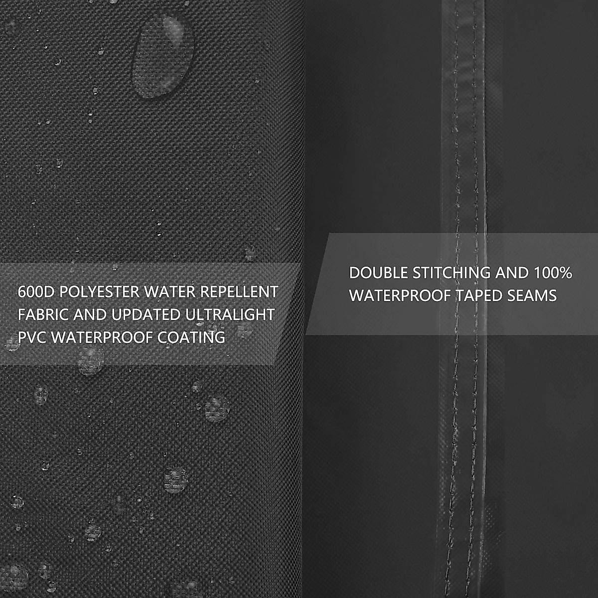 ULTCOVER Smart Selection Rectangular Patio Furniture Sectional Sofa Set Waterproof Outdoor Dining Table Cover 136x74 inch, Black