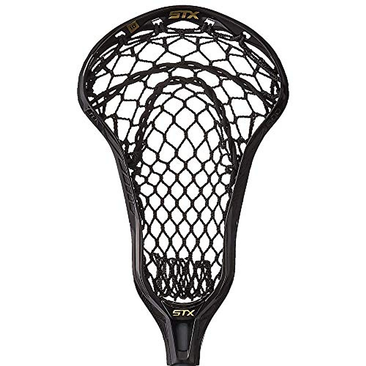 STX Lacrosse Crux 600 Strung Head with Crux Mesh Pro Pocket, Black/Black