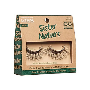 KISS Sister Nature False Eyelashes, Willow', 14 mm, Includes 1 Pair Of Lash, Contact Lens Friendly, Easy to Apply, Reusable Strip Lashes