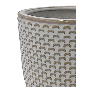 Amazon Brand – Stone & Beam Textured Stoneware Planter, 5.1"H, Ivory