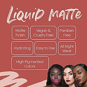 The Lip Bar | Vegan Liquid Matte Lipstick | High Pigment & Long-lasting | Bawse Lady - Blue Red