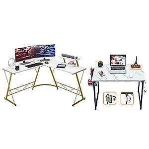 Mr IRONSTONE L-Shaped Desk 50.8" & Computer Desk 31"