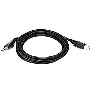 Monoprice 6-Feet USB 2.0 A Male to B Male 28/24AWG Cable (Gold Plated) (105438),Black