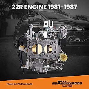 maXpeedingrods 2-Barrel Carburetor for Toyota Pickup 22R Engine 1981-1987 with Round Plug Connector and Automatic Choke TOY-505 2.4L 2366cc 35290/C4036