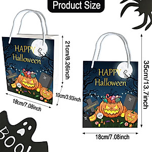 OLIVBIN 6 Halloween Trick or Treat Bags Without Candy, Halloween Tote Bag, Halloween Paper Gift Bags with Handles, Used for Gift Packaging, Food Bags, Snacks, Halloween Party Supplies.