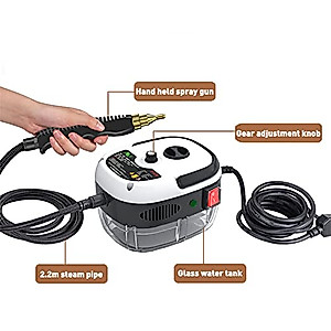 EDYYDS 2500W High Pressure Steam Cleaner, Hand-Held Portable Steam Cleaning Machine Six Gears Adjustable,for Home Use Grout Tile Car Detailing Kitchen Bathroom,with Cleaning kit Tool,Red