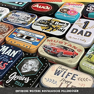 Nostalgic-Art Aqua Green Pill Dispenser, 1 Compartment, Rectangle, Sturdy, Reusable, Compact, 4 x 6 x 2 cm, 1 Count