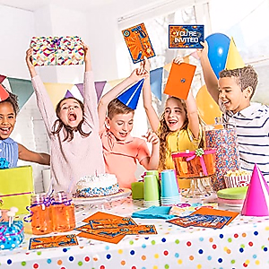 30 Pcs Dart War Party Invitations Happy Birthday Invitation for Boys Dart War Party Favors Boys Birthday Party Cards with Gun Stickers Dart Game Themed Birthday Party Supplies 6 x 4 Inches