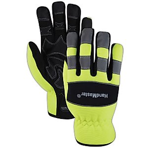 MAGID MECH106XL HandMaster MECH106 High-Visibility Mechanics Gloves, Full Finger, X-Large, Hi/Vis Yellow