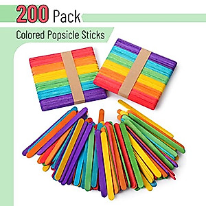 Mr. Pen Colored Popsicle Sticks - 200 Vibrant Craft Sticks for Kids
