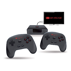 My Arcade GameStation Wireless - Plug and Play Game Console - 2 Wireless Controllers - 300 Retro Style Games - Battery or USB Powered - Plugs Into TV