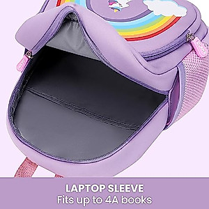 MUSEVOS Rainbow Toddler Backpack for Kids 1-3 Years Old, Mini Toddler Backpack Boys 2-3 Year Old Girls, Small Neoprene Preschool Backpack for Kids with Anti-lost Safety Leash for Daycare Outdoor