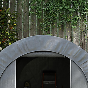 Outsunny 6' x 8' Garden Storage Tent with Galvanized Metal Frame, Waterproof Portable Shed, Heavy Duty Outdoor Shed for Bike, Motorcycle, Garden Tools - Gray