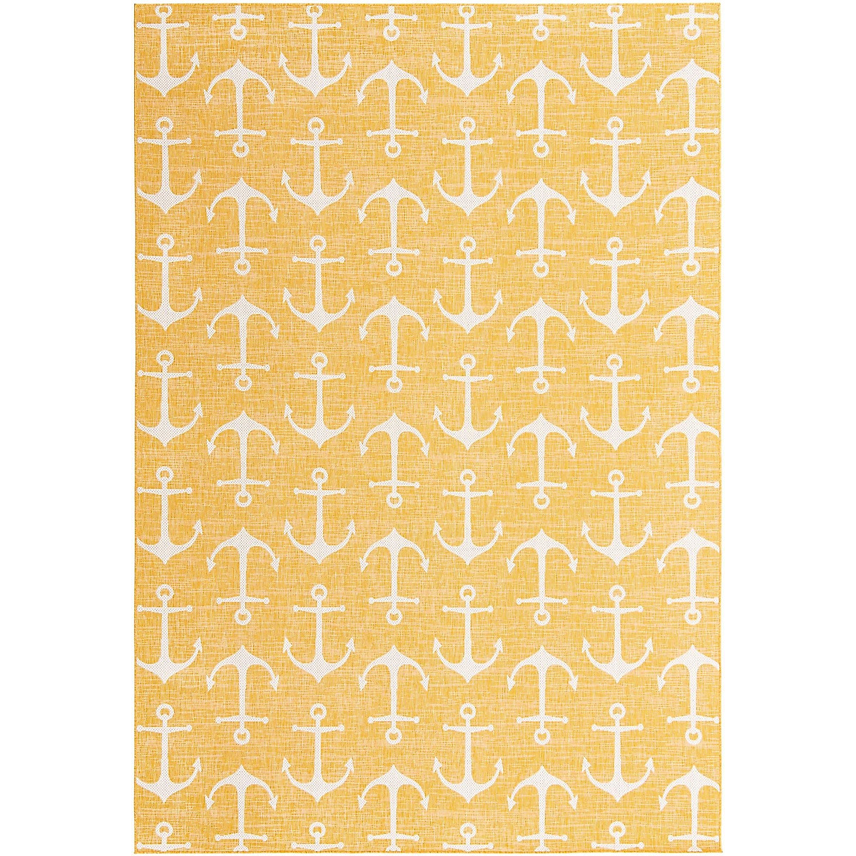 Unique Loom Outdoor Coastal Collection Area Rug - Ahoy (10' x 14' 1" Rectangle, Yellow)
