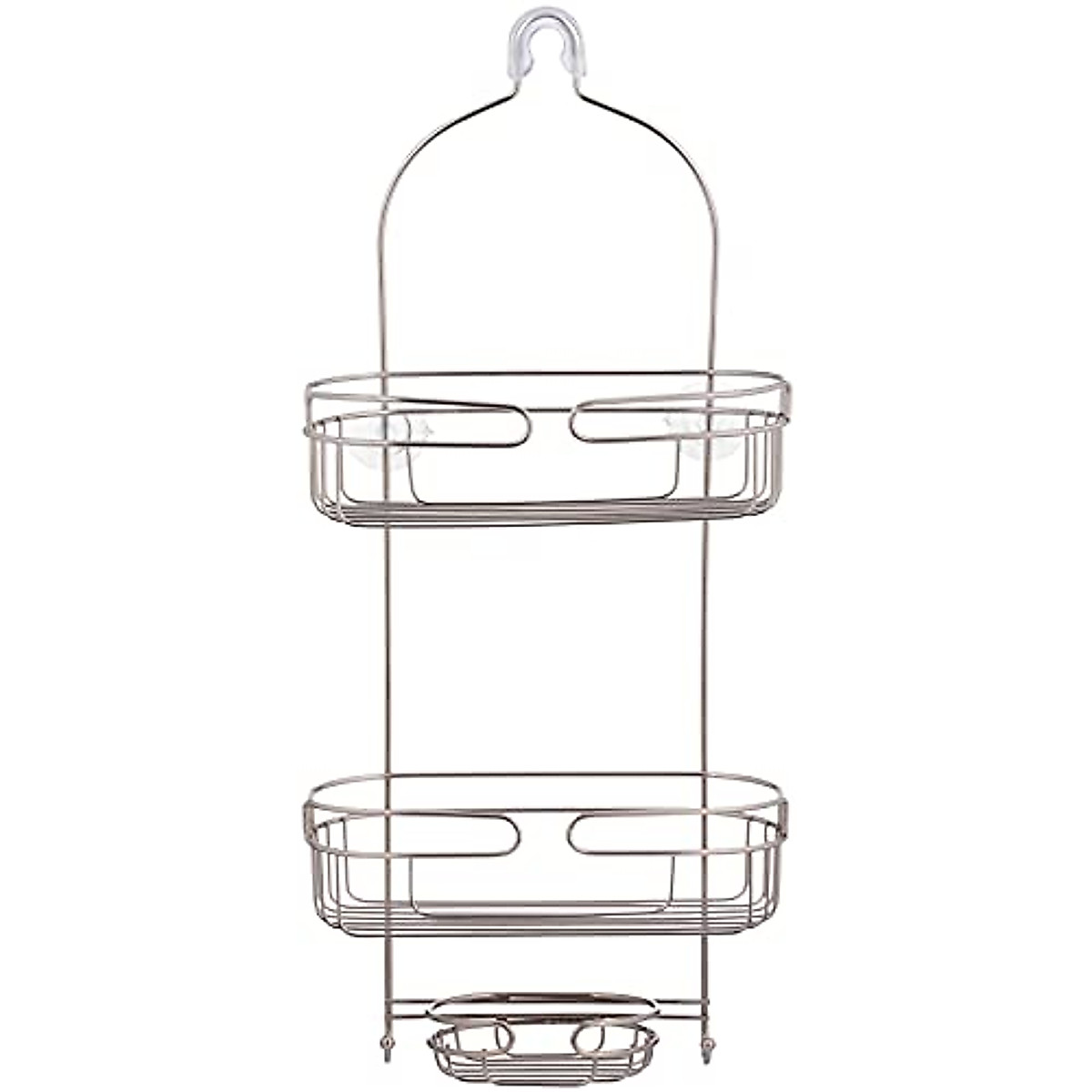 Zenna Home Shower, Stainless Steel Over-The-Showerhead Caddy, 2 Shelves with Soap Dish