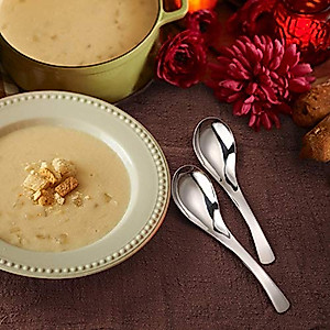 12-Piece Thick Heavy-weight Soup Spoons, Stainless Steel Soup Spoons