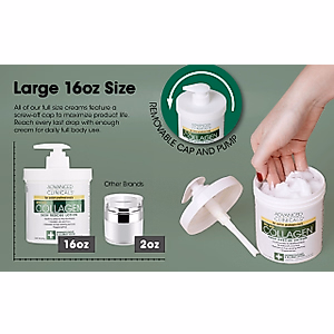 Advanced Clinicals Collagen Cream Moisturizer Body Lotion & Face Cream | Dry Skin Rescue Collagen Lotion | Skin Tightening Cream | Skin Firming + Tightening Lotion | Body Skin Care Products, 2-Pack