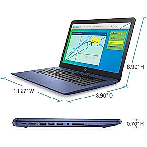 HP 2021 Newest Stream 14in HD SVA Laptop Computer, Intel Celeron N4000 Processor, 4GB RAM, 128GB Space(64GB eMMC+64GB MSD), Office 365, HDMI, Bluetooth, Windows 10, Blue, AllyFlex MP, Online Class