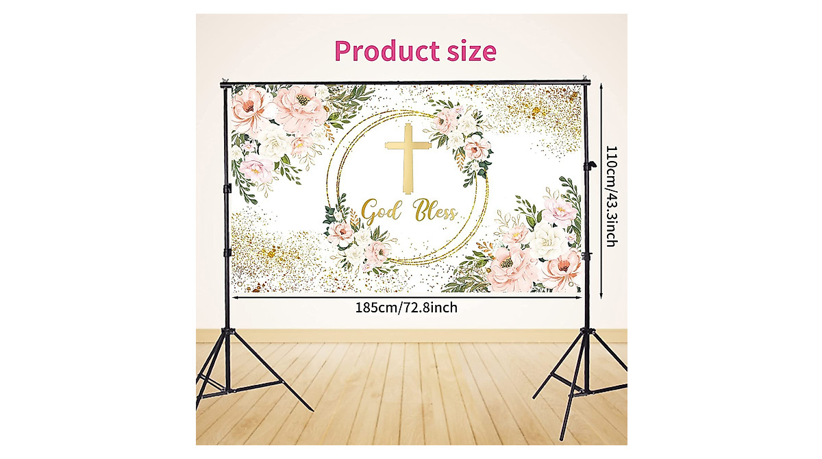 Baptism Decorations for Girls God Bless Party Decorations Floral God ...