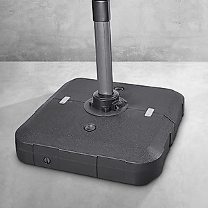 PURPLE LEAF 34'' x 34'' Base for Patio Cantilever Umbrella Outdoor Offset Umbrella Stand with Wheels Grey