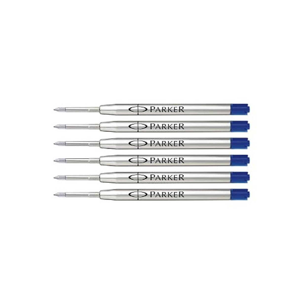 Parker Ball Point Pen Refills, Medium Point, Blue Ink, 6/Pack (3032631)